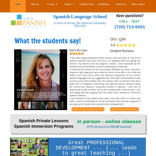 SPANISH PRIVATE LESSONS DENVER - The Art of Spanish Institute LLC