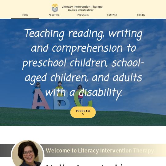 Home - Literacy intervention for individuals with a disability.