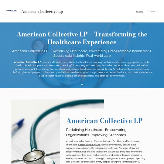 American Collective LP: Affordable Health & Data Solutions